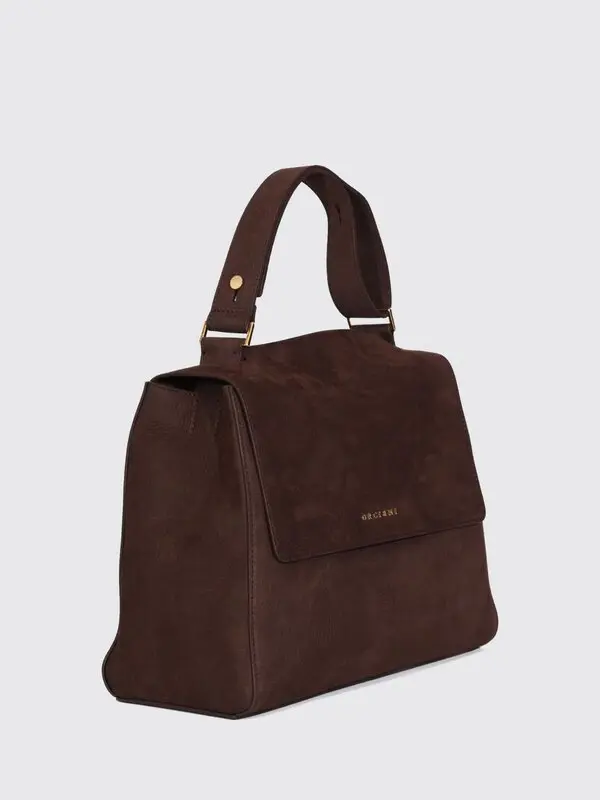 Orciani Sveva Hammered Leather Handbag With Adjustable Handle And Strap - Burgundy