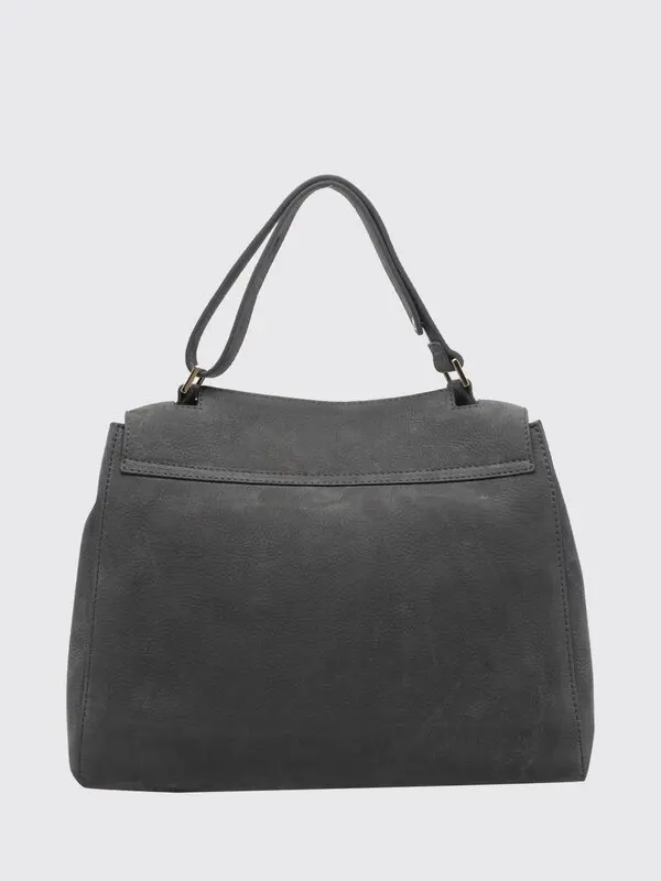 Orciani Sveva Hammered Leather Handbag With Adjustable Handle And Strap - Grey