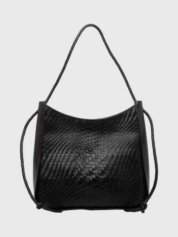 Dragon Diffusion Woven Leather Tote Bag With Single Handle - Dark