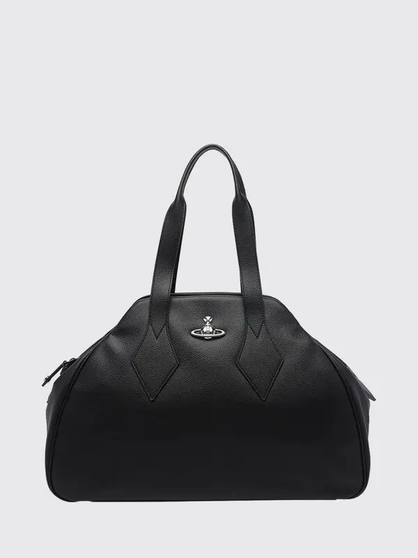 VIVIENNE WESTWOOD Large Yasmine Shoulder Bag With Monogram And Orb Logo - Black