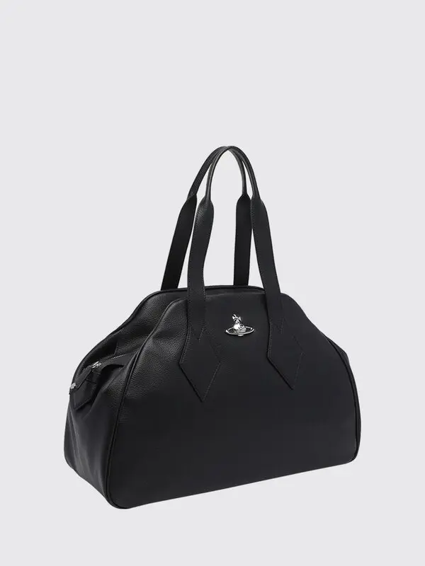 VIVIENNE WESTWOOD Large Yasmine Shoulder Bag With Monogram And Orb Logo - Black