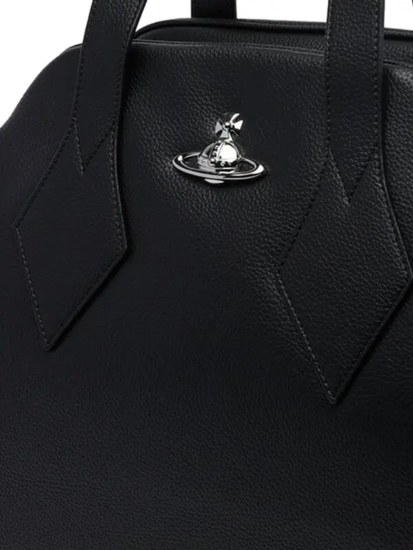 VIVIENNE WESTWOOD Large Yasmine Shoulder Bag With Monogram And Orb Logo - Black