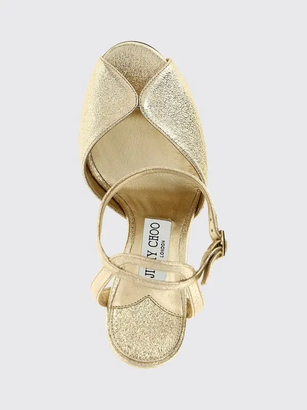 JIMMY CHOO Sacora Laminated Leather Sandals With A Stiletto Heel - Gold