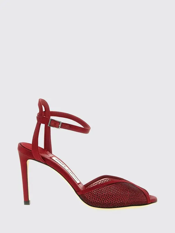 JIMMY CHOO Sacora Crystal-embellished Suede Sandals With High Heel