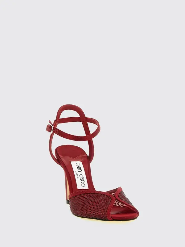 JIMMY CHOO Sacora Crystal-embellished Suede Sandals With High Heel