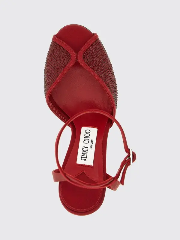 JIMMY CHOO Sacora Crystal-embellished Suede Sandals With High Heel