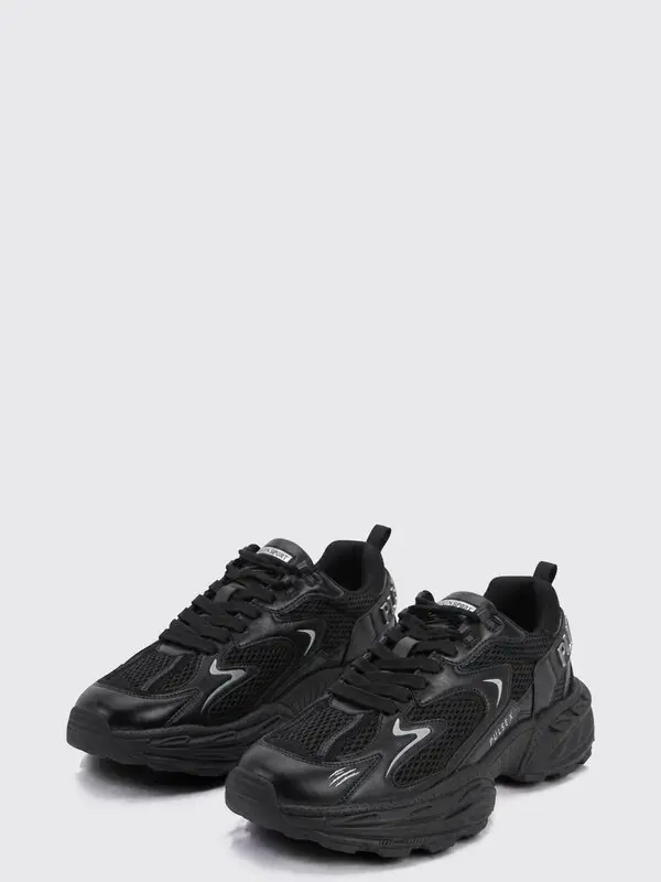 PLEIN SPORT Pulse X Fafs Multi Low Top Sneakers With Notched Sole - Black
