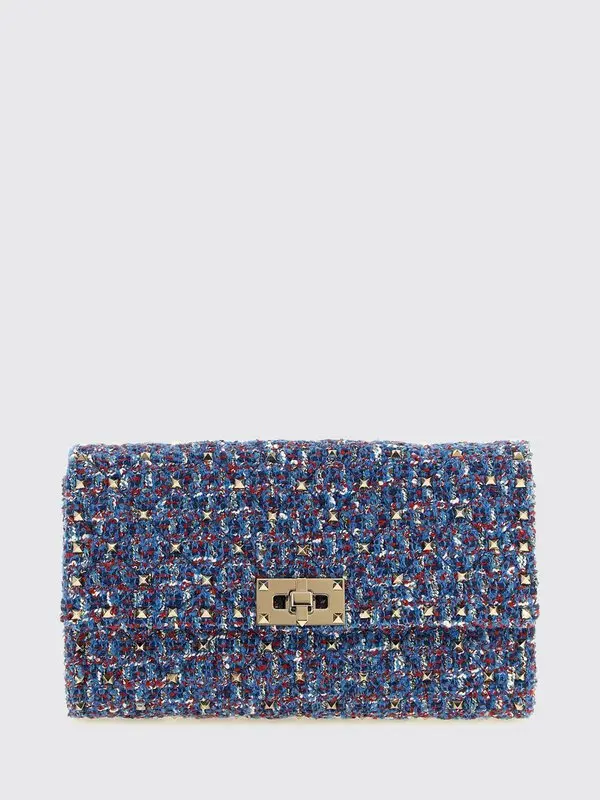 Valentino Garavani Rockstud Spike Tweed Mini Handbag With Embroidery