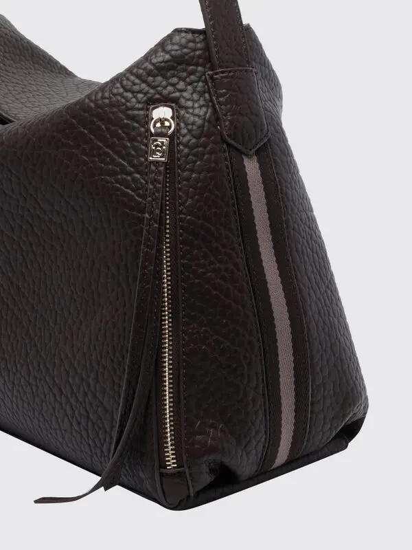 Liu Jo Grained Synthetic Leather Shoulder Bag With Flap Closure - Brown