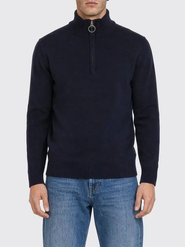 Barbour 100% Wool Half-zip High Neck Jumper With Applied Patches