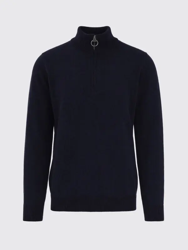Barbour 100% Wool Half-zip High Neck Jumper With Applied Patches