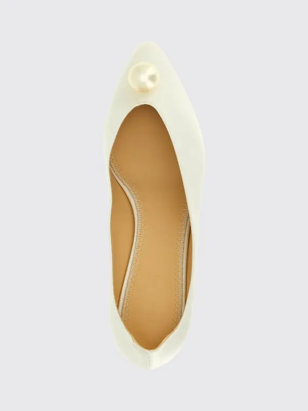 Magda Butrym Pointed-toe Satin Pumps With Pearl Embellishment And Low Heel