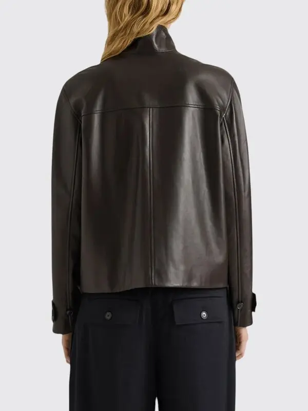 Proenza Schouler Cropped Smooth Lambskin Leather Jacket With High Neck And Pockets