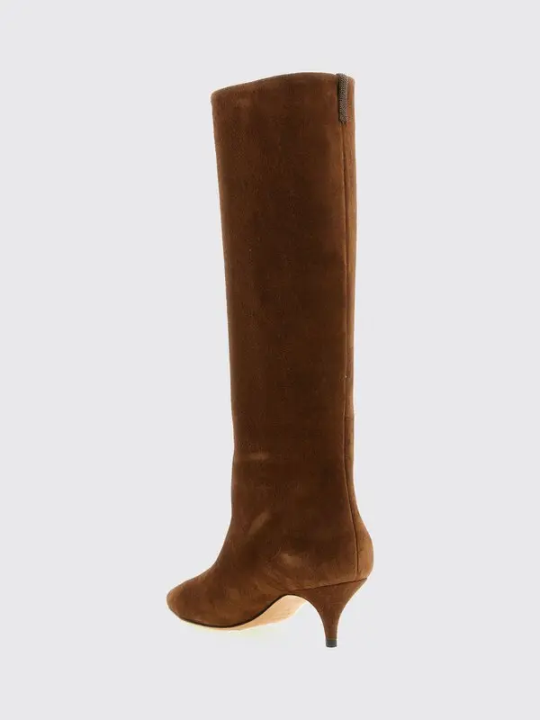 Fabiana Filippi Suede Knee-high Boots With A Medium Heel - Brown