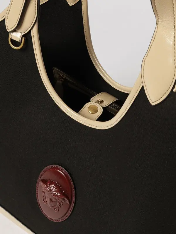 Versace Rivière Large Linen And Cotton Tote Bag With Medusa Logo