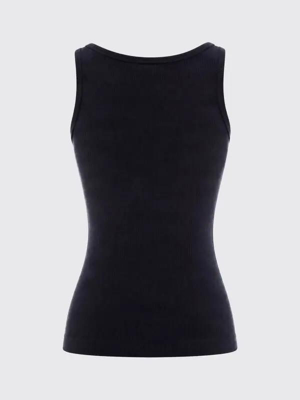 Fiorucci Slim Fit Ribbed Off-the-shoulder Top With Applied Monogram
