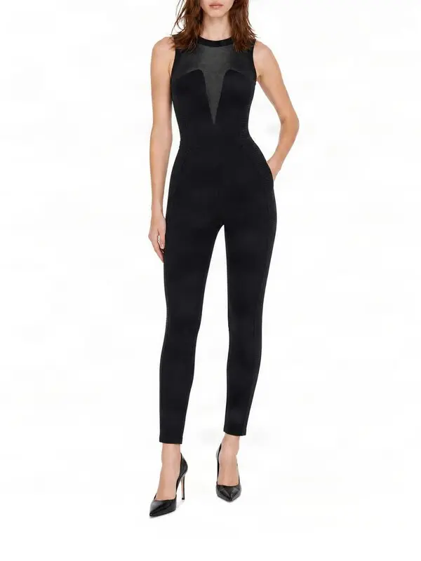 Elisabetta Franchi Off-the-shoulder Slim Fit Jumpsuit In Jersey - Black