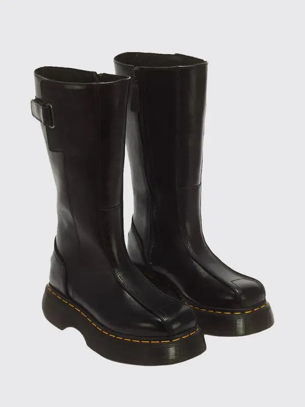 Dr. Martens Buzz Hi Leather Platform Boots With Side Zip Closure