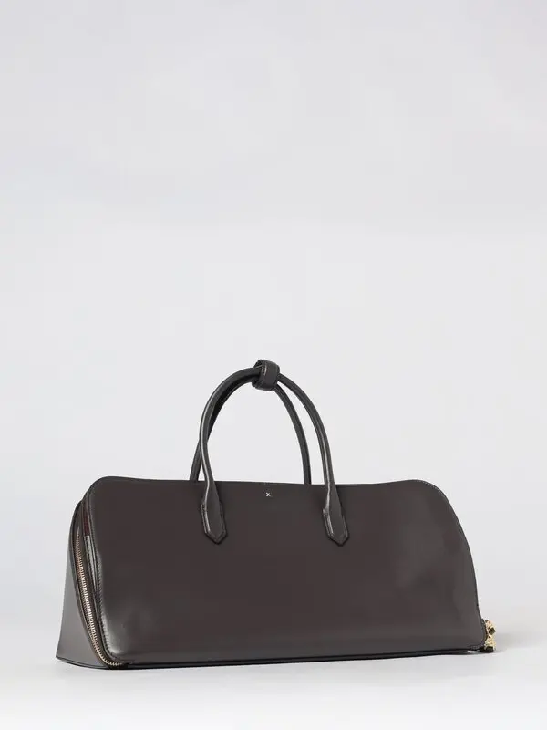 Alaïa Delta Medium Calfskin Leather Handbag With Logo Charm - Brown