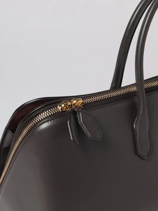 Alaïa Delta Medium Calfskin Leather Handbag With Logo Charm - Brown