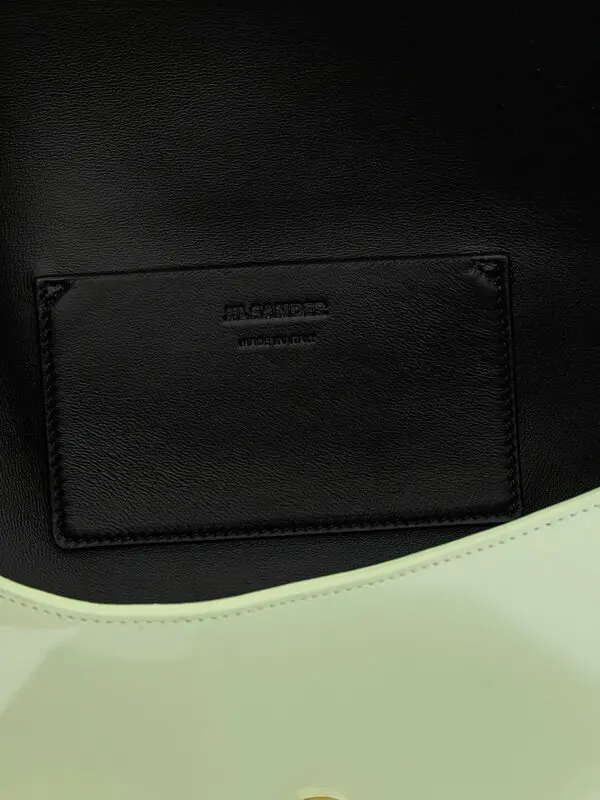 JIL SANDER Kante Brushed Calfskin Shoulder Bag With Flat Handle - Green