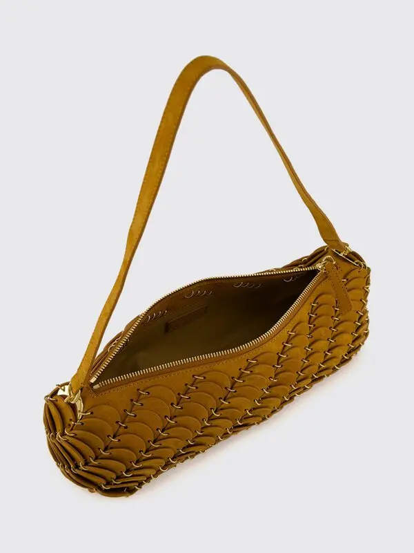 Rabanne Paco Cylindrical Leather And Brass Shoulder Bag With Ring