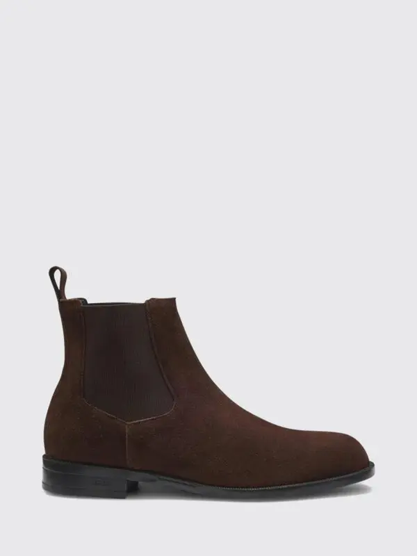 BOSS Suede Chelsea Boots With Elasticated Ankle And Pull Tab - Brown