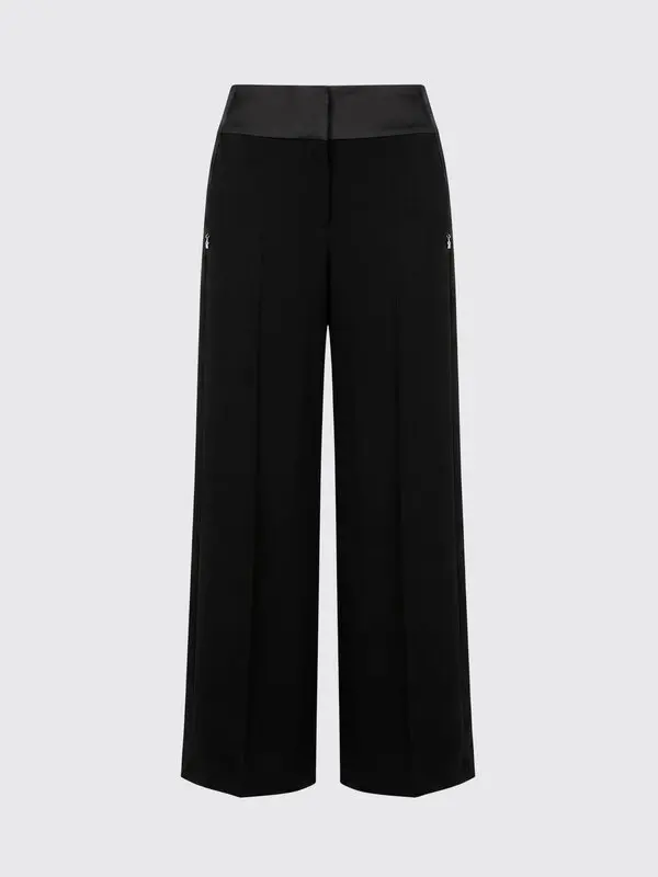 Patrizia Pepe High-waisted Wide-leg Crêpe Trousers With Tailored Fit