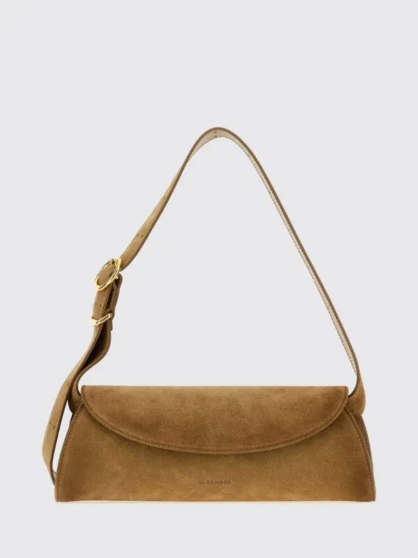 JIL SANDER Cannolo Suede Calfskin Crossbody Bag With Embossed Logo