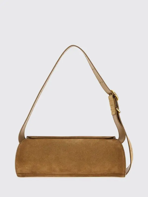 JIL SANDER Cannolo Suede Calfskin Crossbody Bag With Embossed Logo
