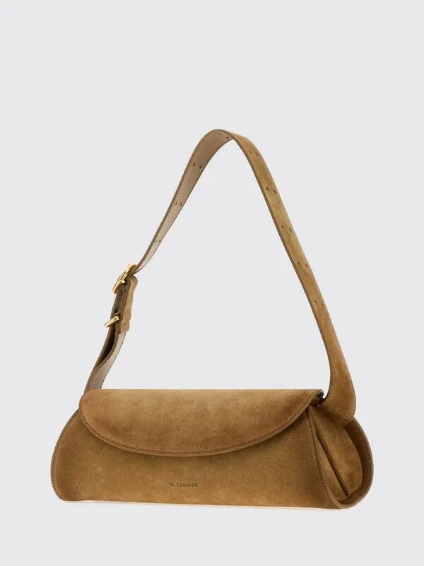 JIL SANDER Cannolo Suede Calfskin Crossbody Bag With Embossed Logo