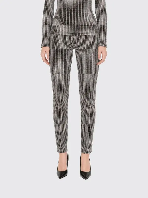 Patrizia Pepe Houndstooth Print Skinny Trousers In Jersey With Mid-rise Waist