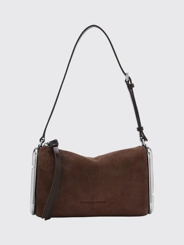 Marc Jacobs Suede Leather Shoulder Bag With Metallic Double J Logo