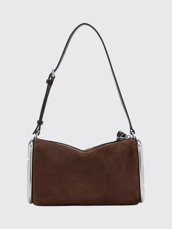 Marc Jacobs Suede Leather Shoulder Bag With Metallic Double J Logo