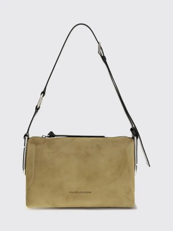 Marc Jacobs Suede Leather Shoulder Bag With Metallic Double J Logo - Walnut