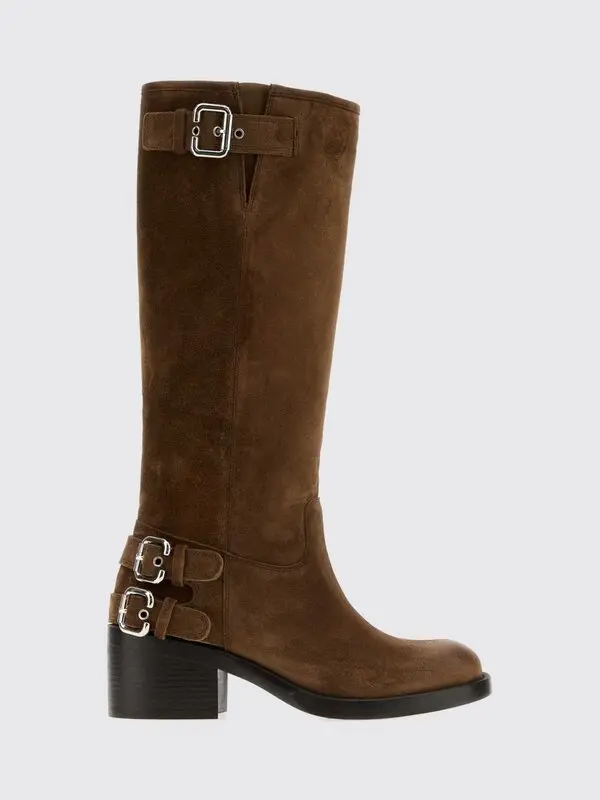 Chloé Dakota Knee-high Suede Calfskin Biker Boots