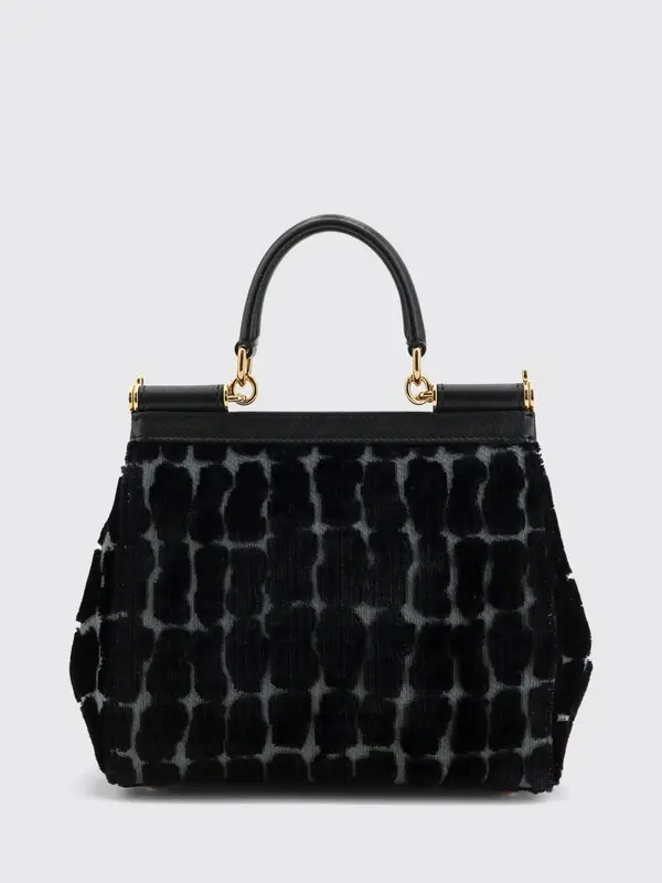 Dolce & Gabbana Sicily Velvet And Calfskin Handbag
