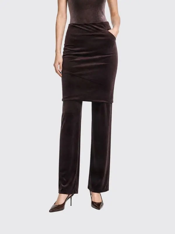 Andamane Boney High-waisted Velvet Slim Fit Trousers