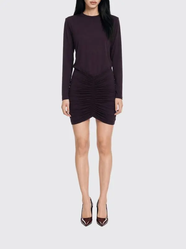 Andamane Draped Jersey Long-sleeve Sheath Minidress