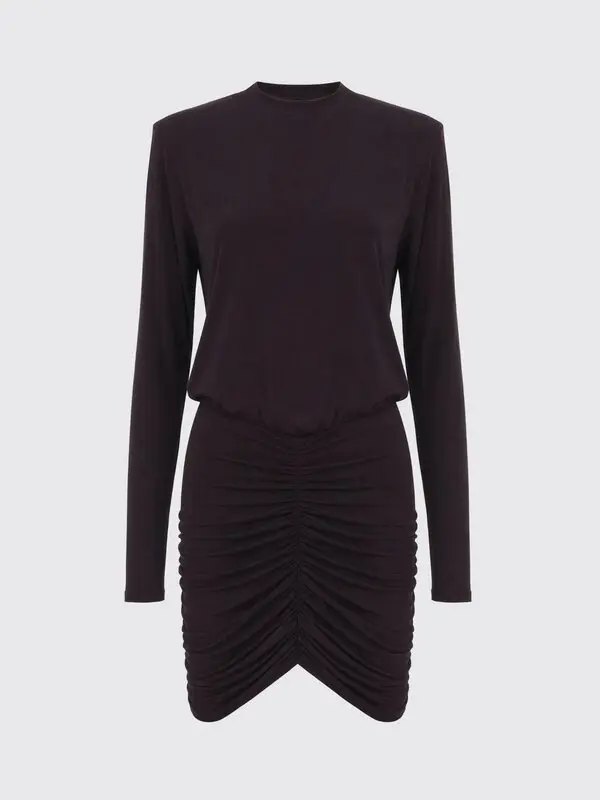Andamane Draped Jersey Long-sleeve Sheath Minidress