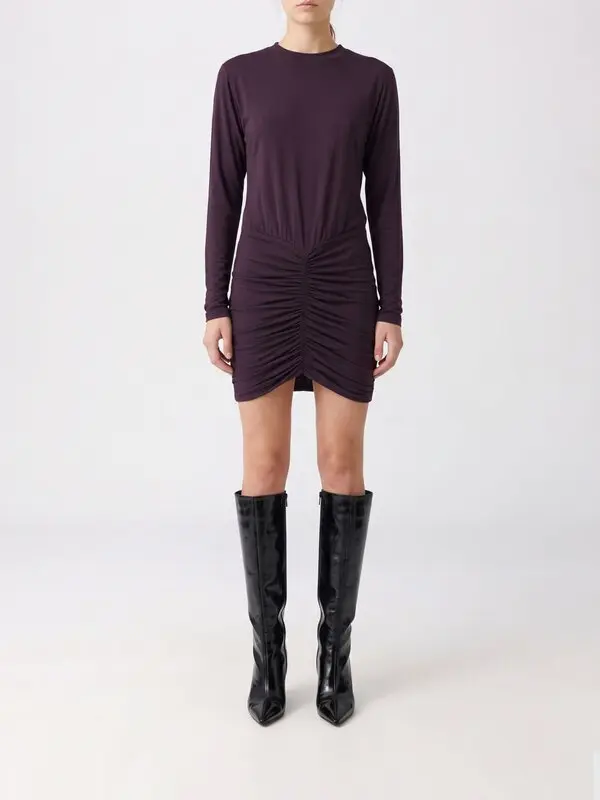 Andamane Draped Jersey Long-sleeve Sheath Minidress - Lilac