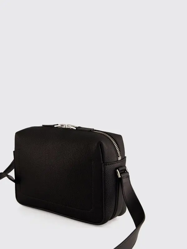TOM FORD Calfskin Messenger Bag With Adjustable Strap And Logo