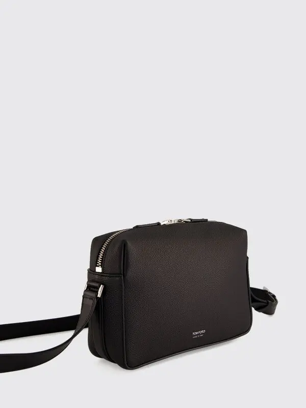 TOM FORD Calfskin Messenger Bag With Adjustable Strap And Logo
