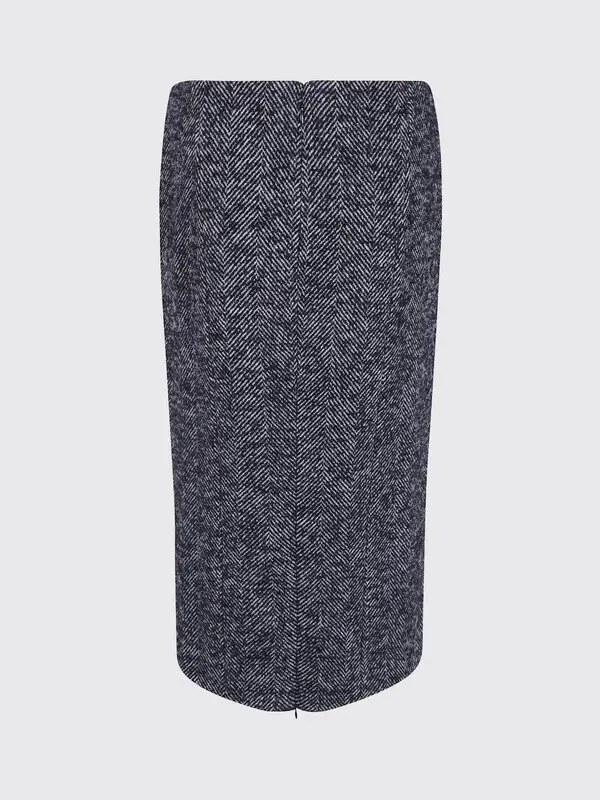 N° 21 High-waisted Chevron Wool-blend Midi Pencil Skirt