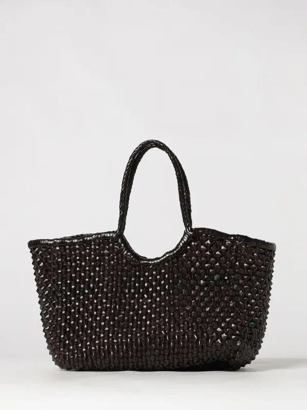 Dragon Diffusion Large Nantucket Tote Bag In Hand-woven Buffalo Leather - Burnt