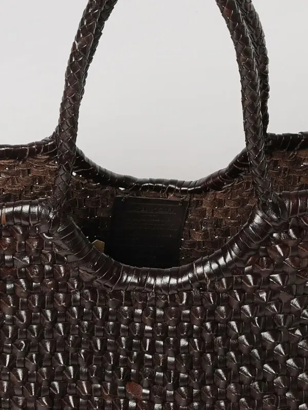 Dragon Diffusion Large Nantucket Tote Bag In Hand-woven Buffalo Leather - Burnt