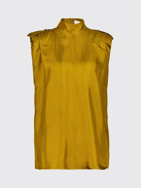 Zimmermann Sleeveless High-neck Blouse In Pure Silk With Epaulettes