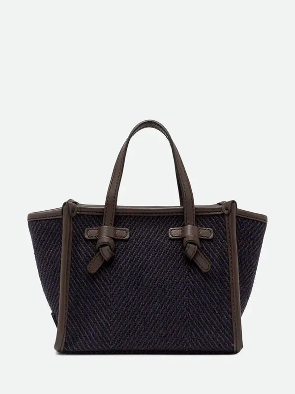 GIANNI CHIARINI Miss Marcella Mini Chevron Cotton Bag With Shoulder Strap