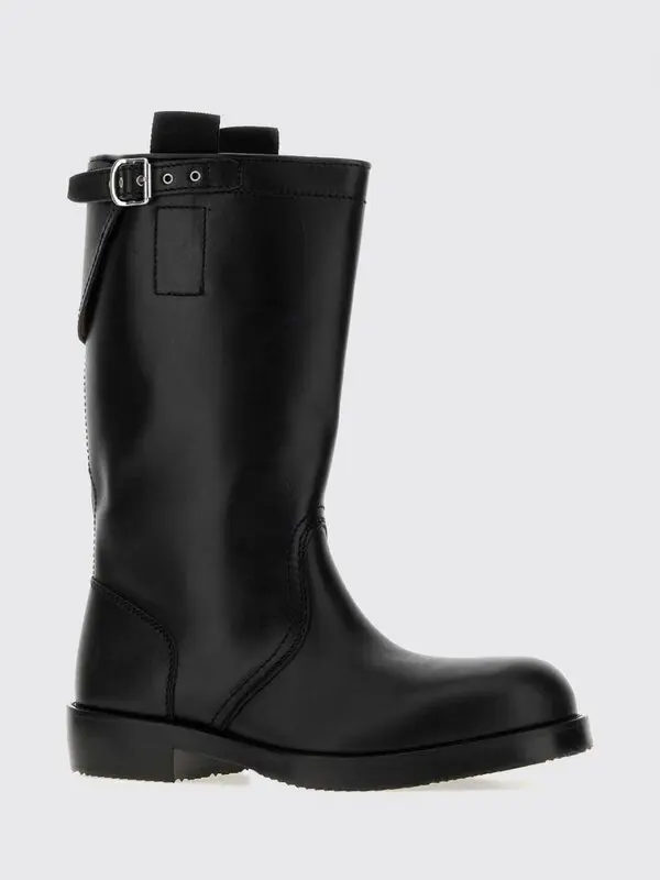 Dries Van Noten Smooth Leather Biker Boots With Double Pull-tabs - Black