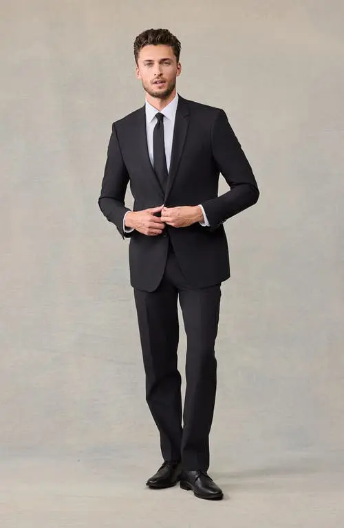 THE BLACK TUX Essential Classic Fit Suit Pants - Black